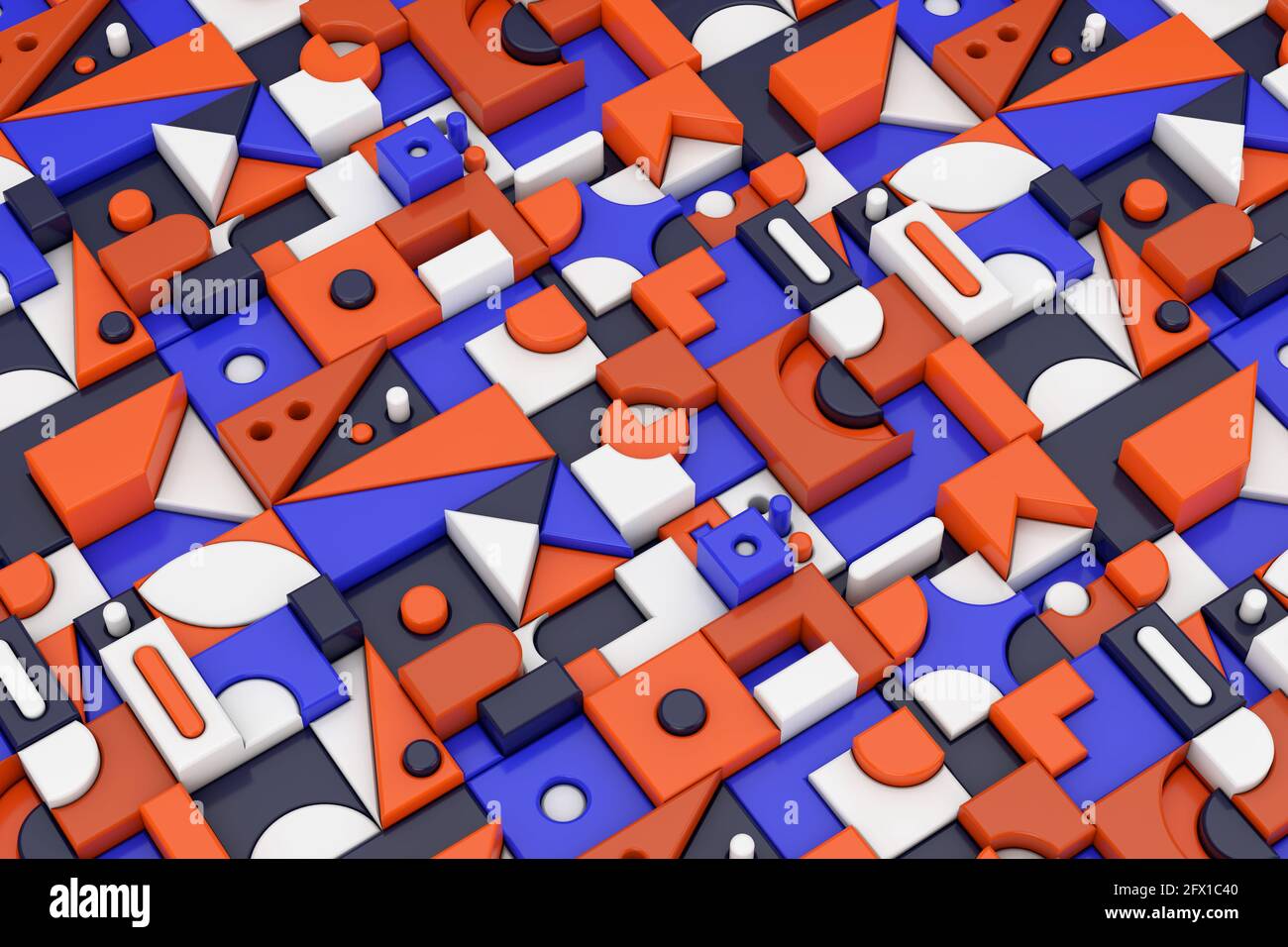 Abstract Colorful Geomerical Blocking Shapes Background extreme closeup ...