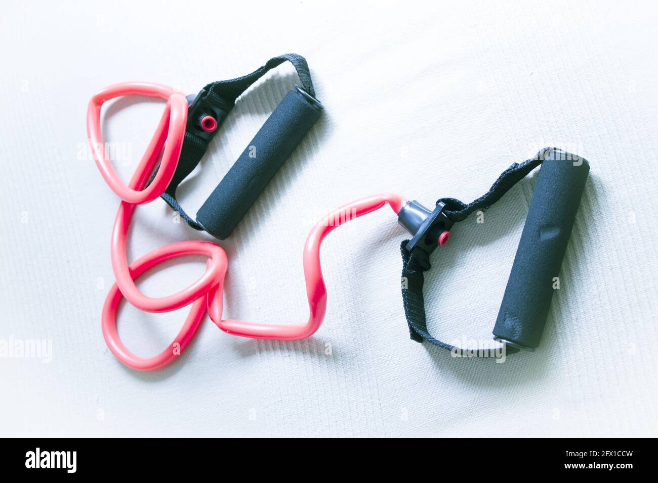 Elastic tape for resistance exercises. No people Stock Photo - Alamy