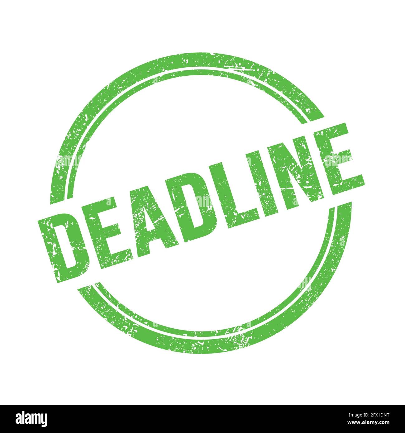 DEADLINE text written on green grungy vintage round stamp Stock Photo ...