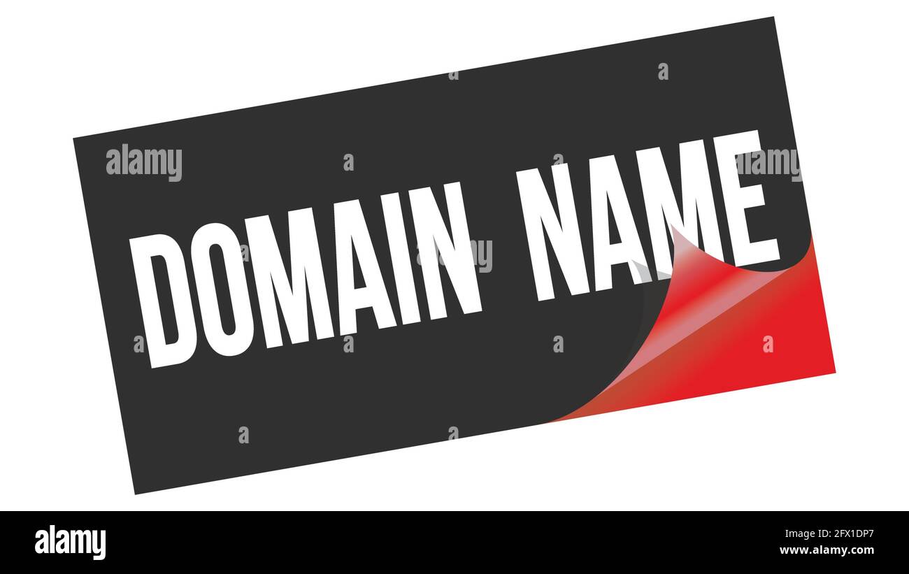 DOMAIN NAME text written on black red sticker stamp Stock Photo - Alamy