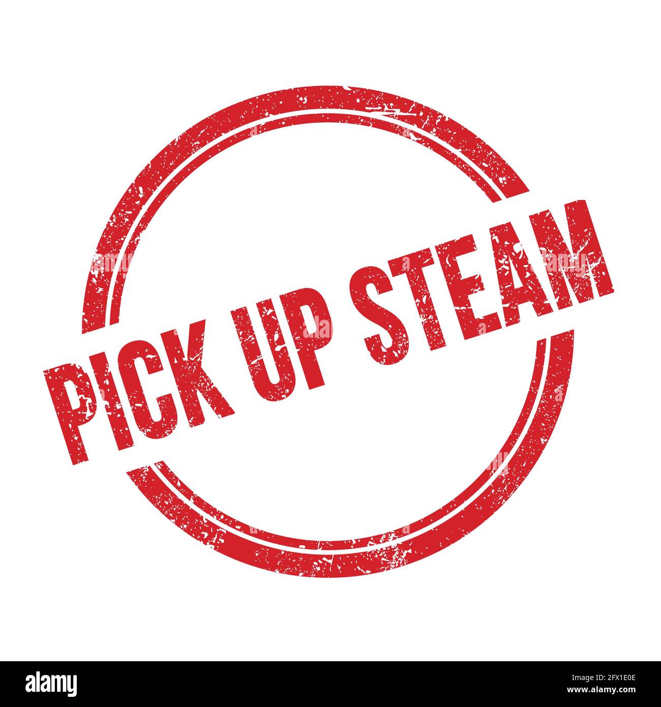 PICK UP STEAM text written on red grungy vintage round stamp Stock ...