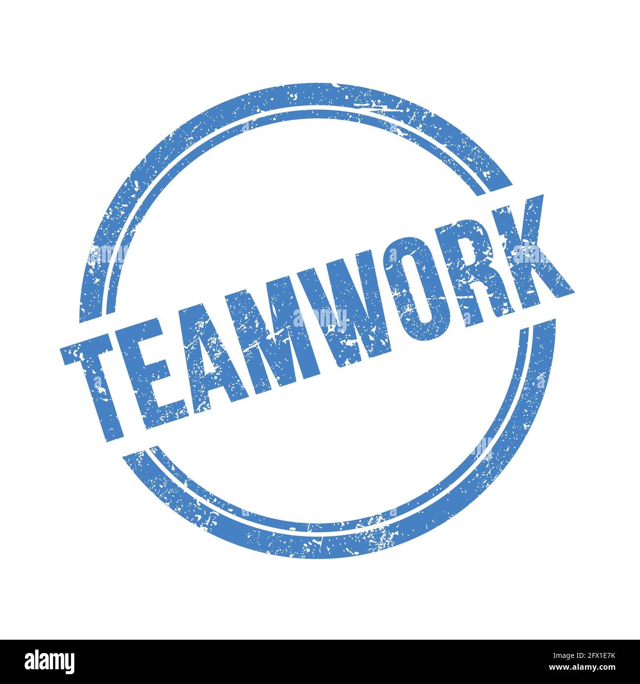 TEAMWORK text written on blue grungy vintage round stamp Stock Photo ...