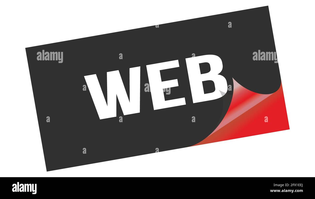 WEB text written on black red sticker stamp Stock Photo - Alamy