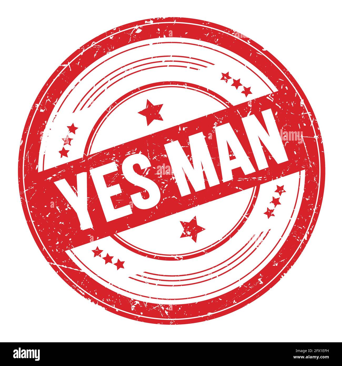 YES MAN text on red round grungy texture stamp Stock Photo - Alamy