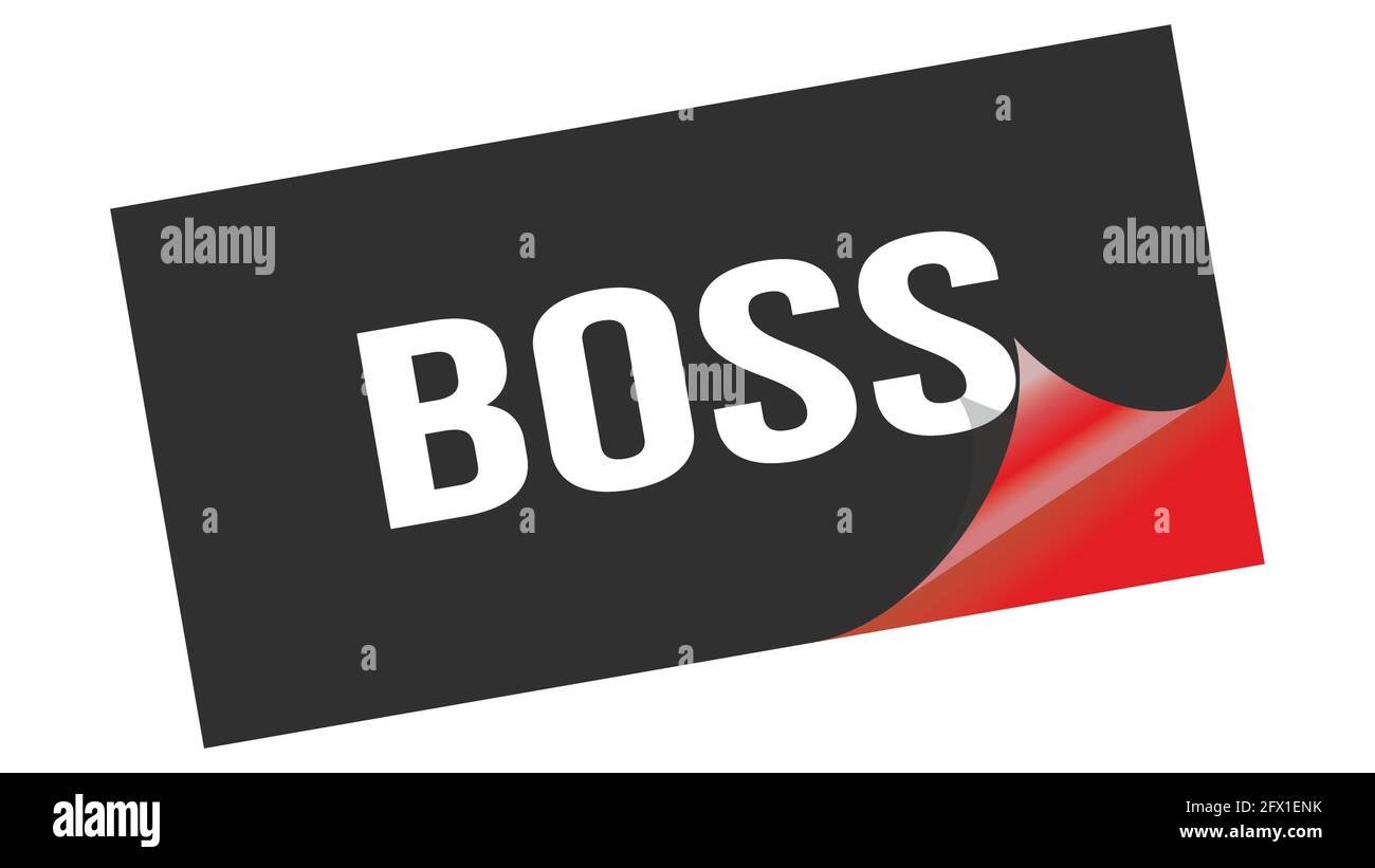 BOSS text written on black red sticker stamp Stock Photo - Alamy