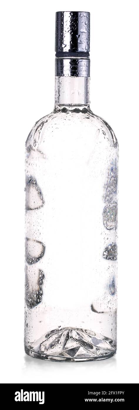 The close up bottle of vodka isolated on white background Stock Photo ...