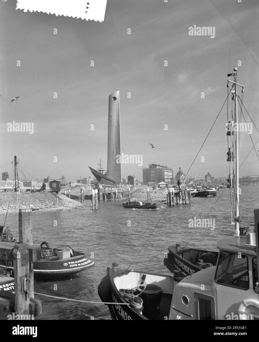 Merchant Navy monument De Boeg in Rotterdam, March 3, 1957, sculptures ...