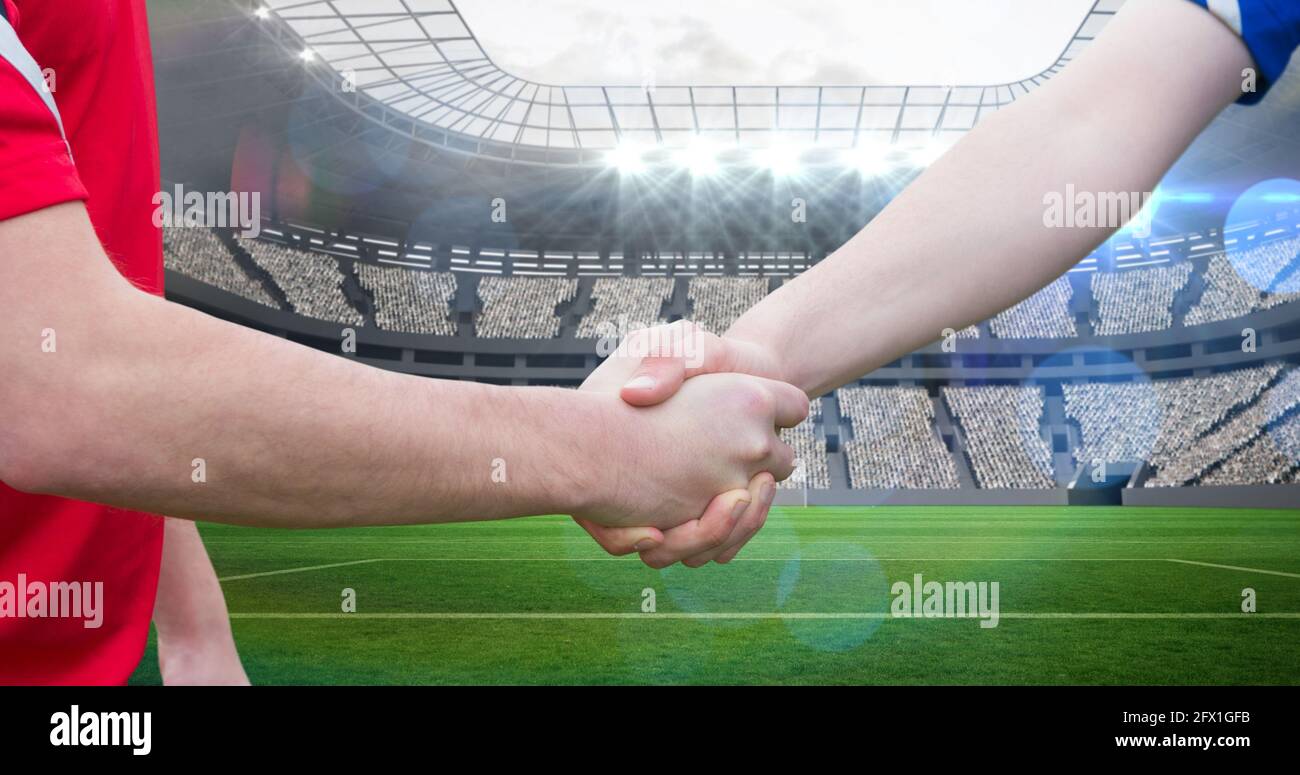 Football players shaking hands hi-res stock photography and images - Alamy