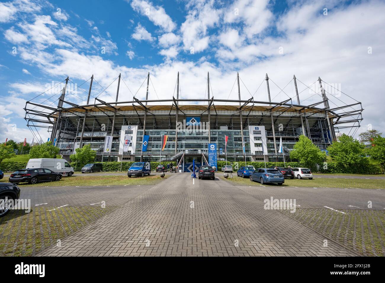 25 May 2021, Hamburg: View of the Volksparkstadion, stadium of the ...