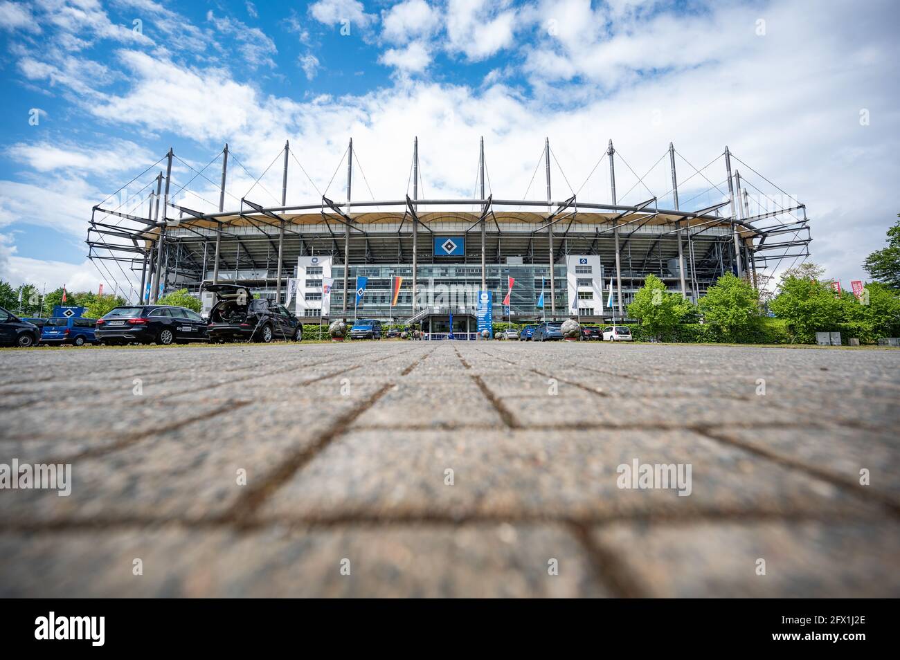 25 May 2021, Hamburg: View of the Volksparkstadion, stadium of the ...