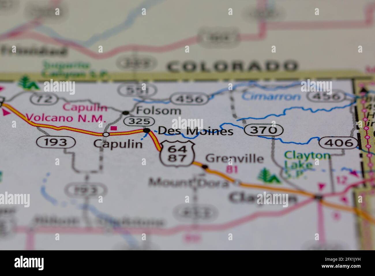 Map of des moines new mexico hi-res stock photography and images - Alamy