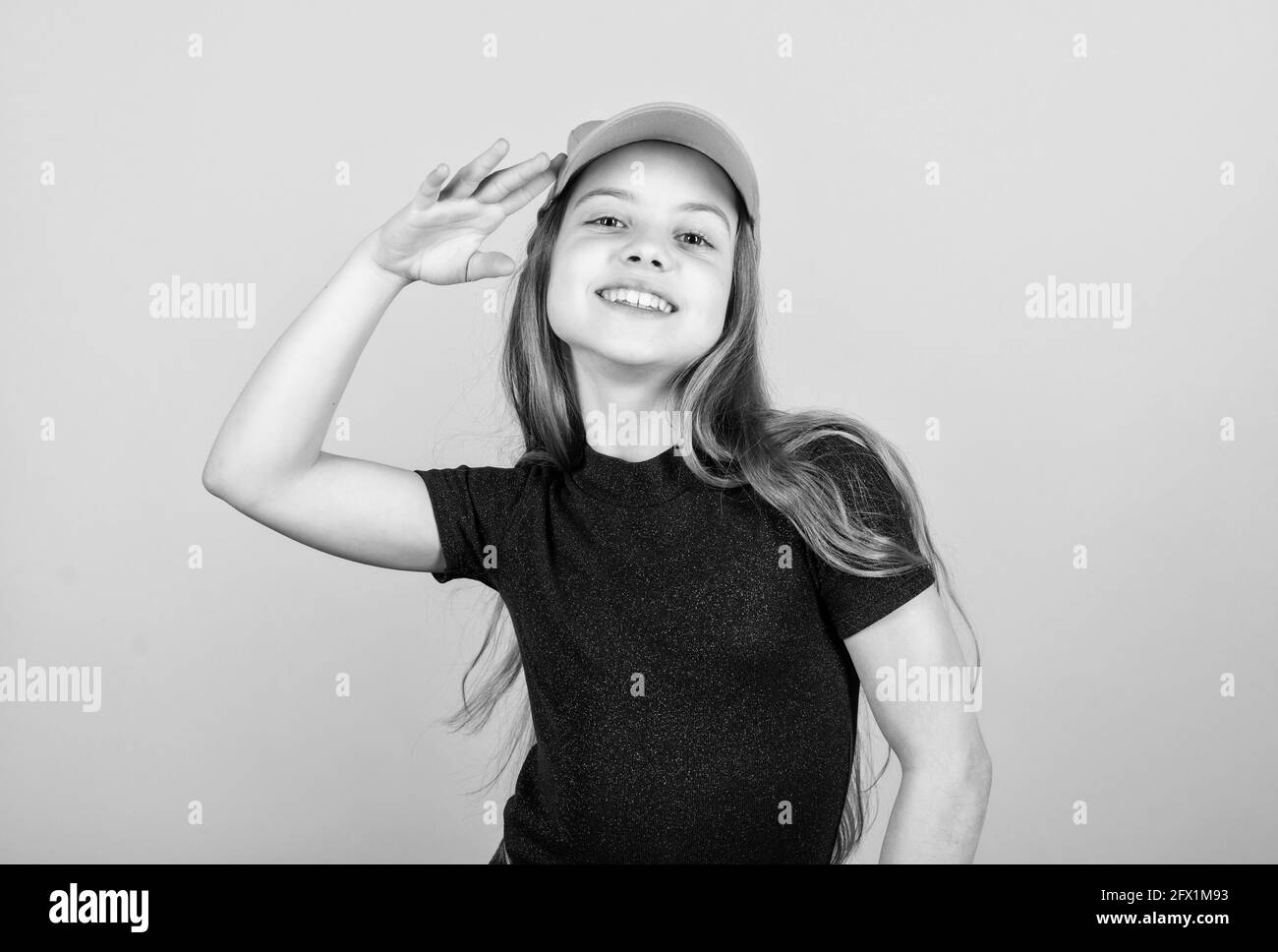 Stylish accessory. Kids fashion. Feeling confident with this cap. Girl ...