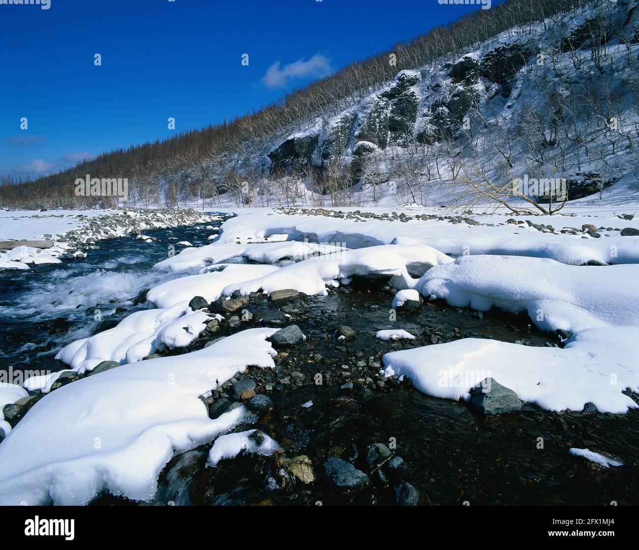 High-definition background map of high mountains and flowing water ...