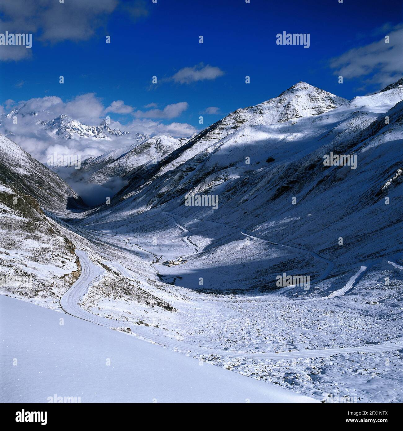 High-definition background map of high mountains and flowing water ...