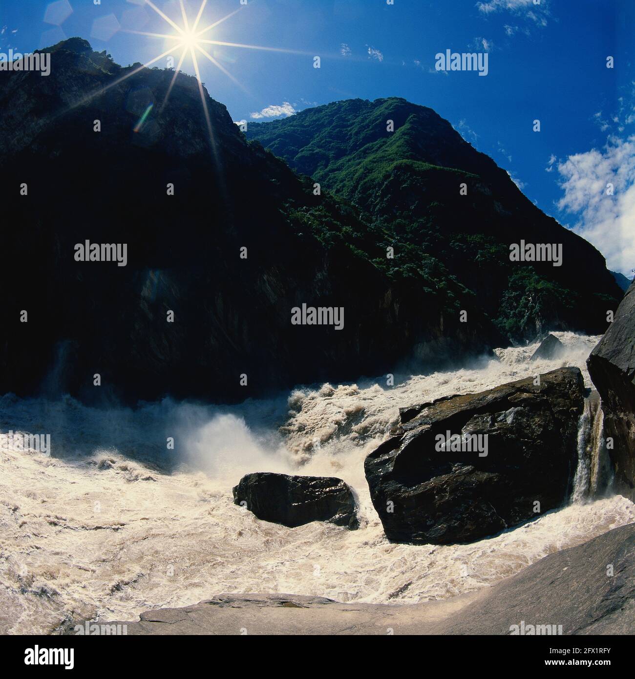 High-definition background map of high mountains and flowing water ...
