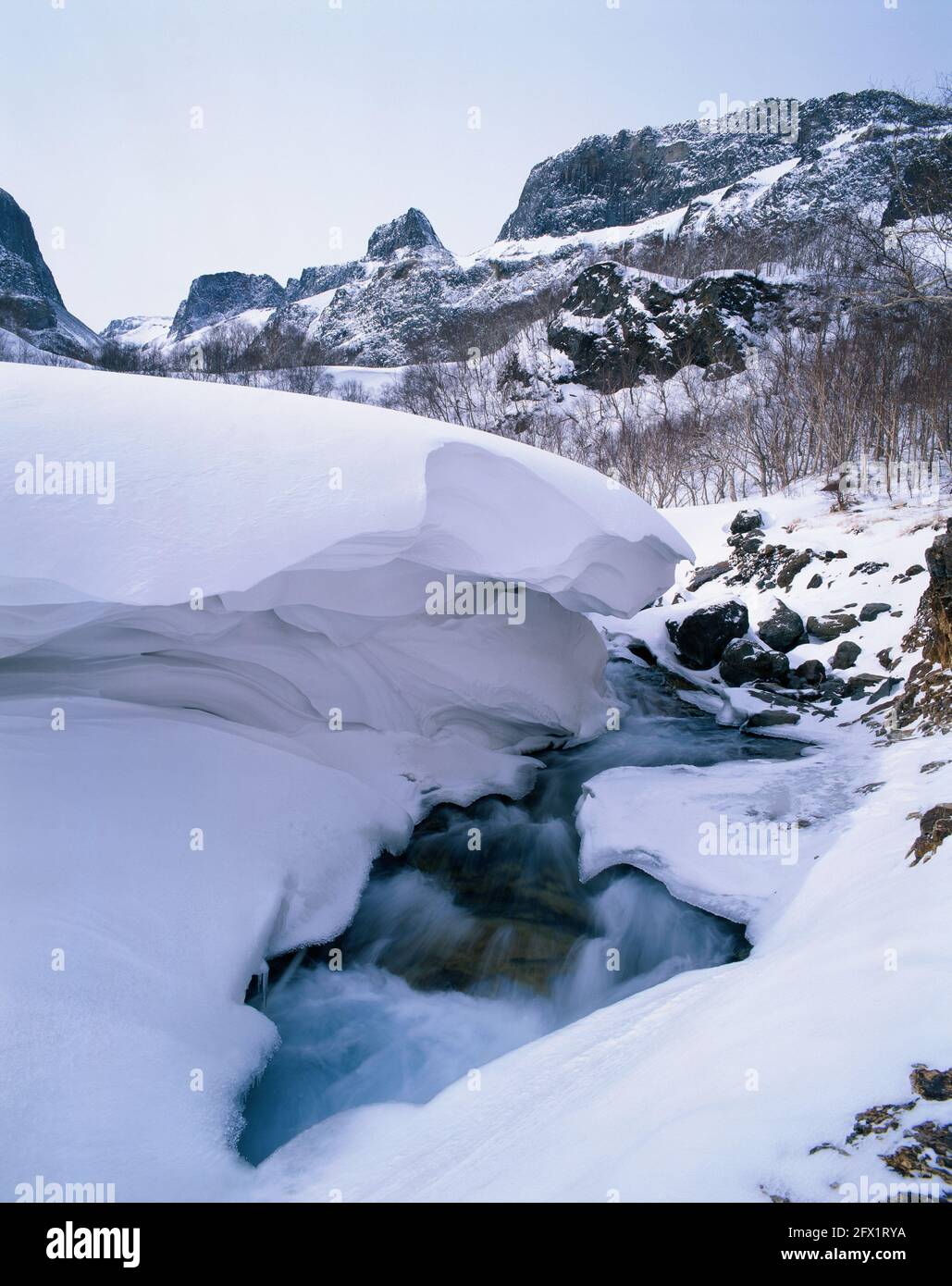 High-definition background map of high mountains and flowing water ...
