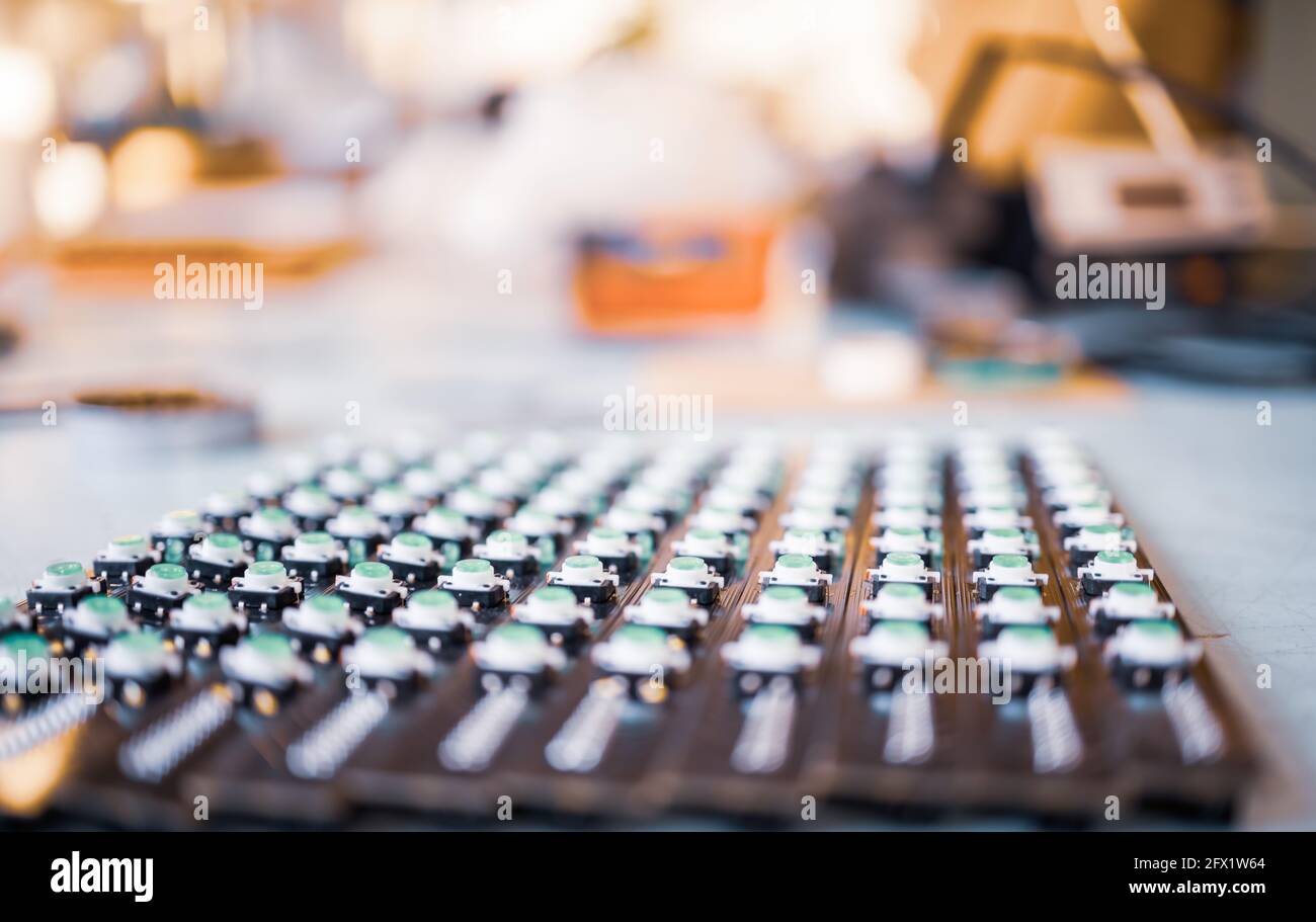 Panel of LED light indicators is in the production Stock Photo - Alamy