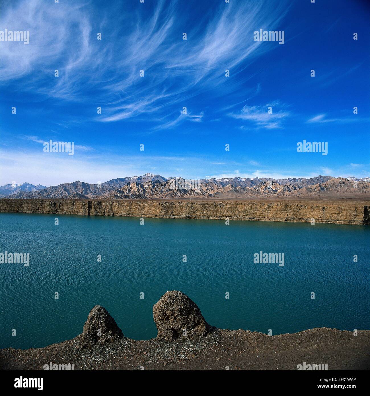 High-definition background map of high mountains and flowing water ...