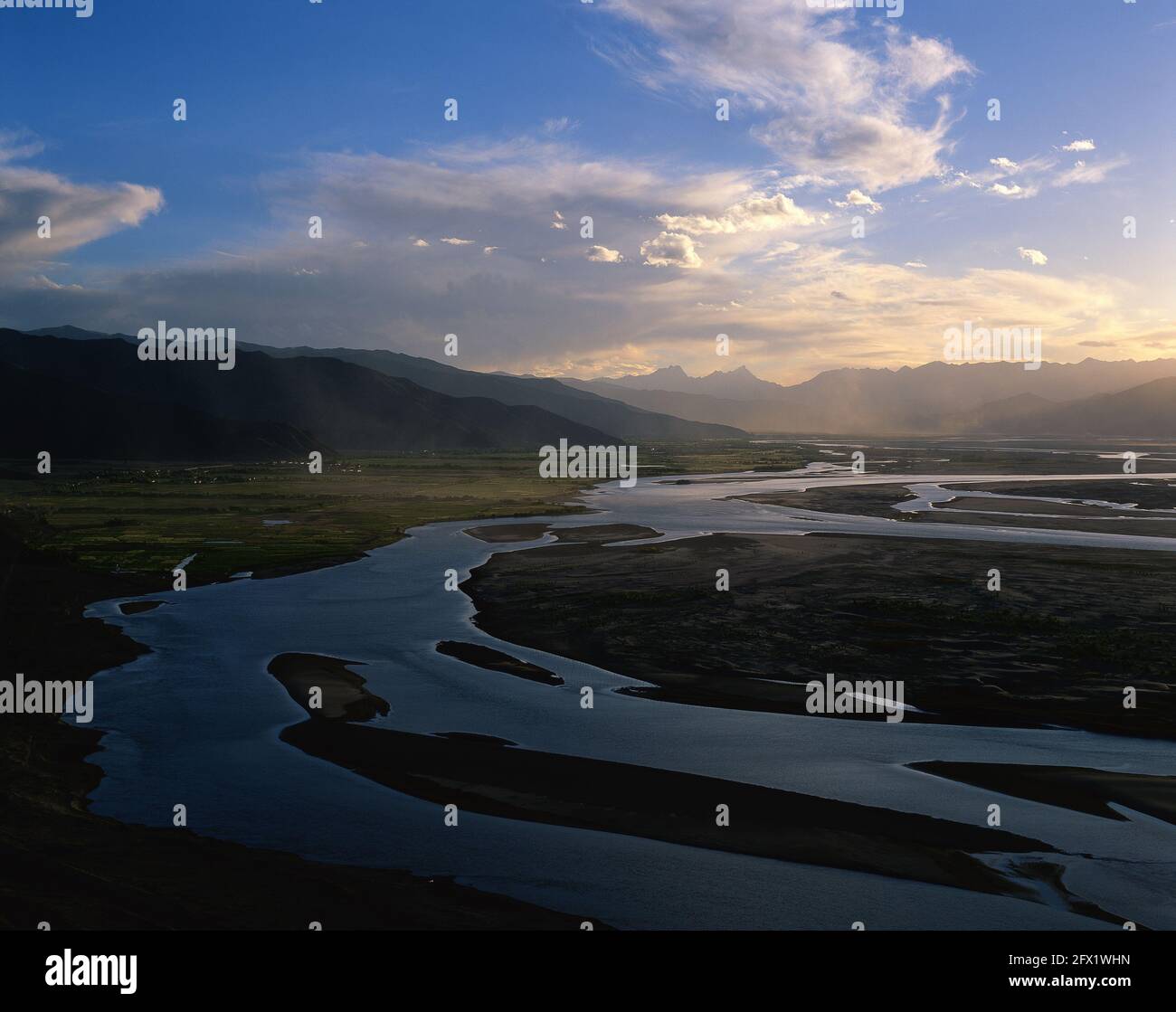 High-definition background map of high mountains and flowing water ...