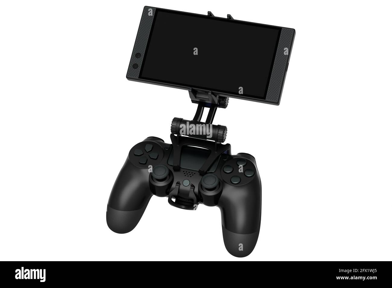 Realistic joystick for playing games on a mobile phone on white ...