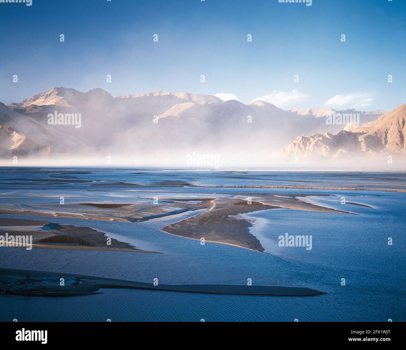 High-definition background map of high mountains and flowing water ...