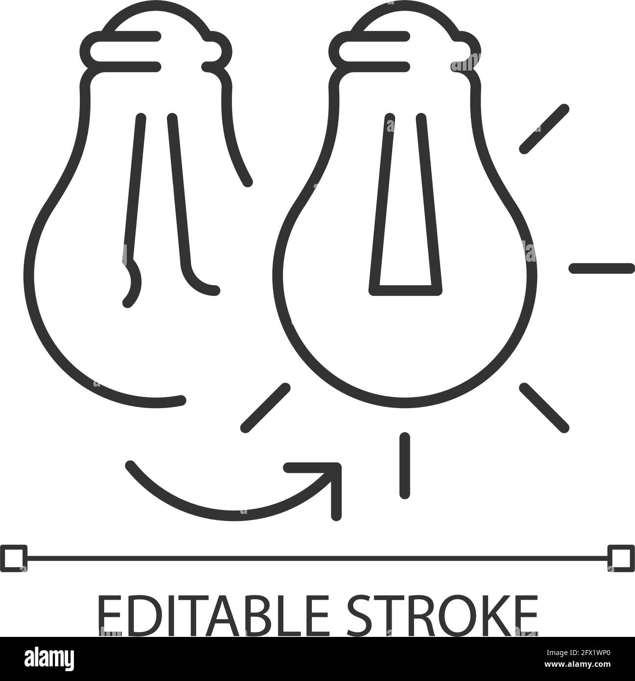 Changing lightbulb linear icon Stock Vector Image & Art - Alamy