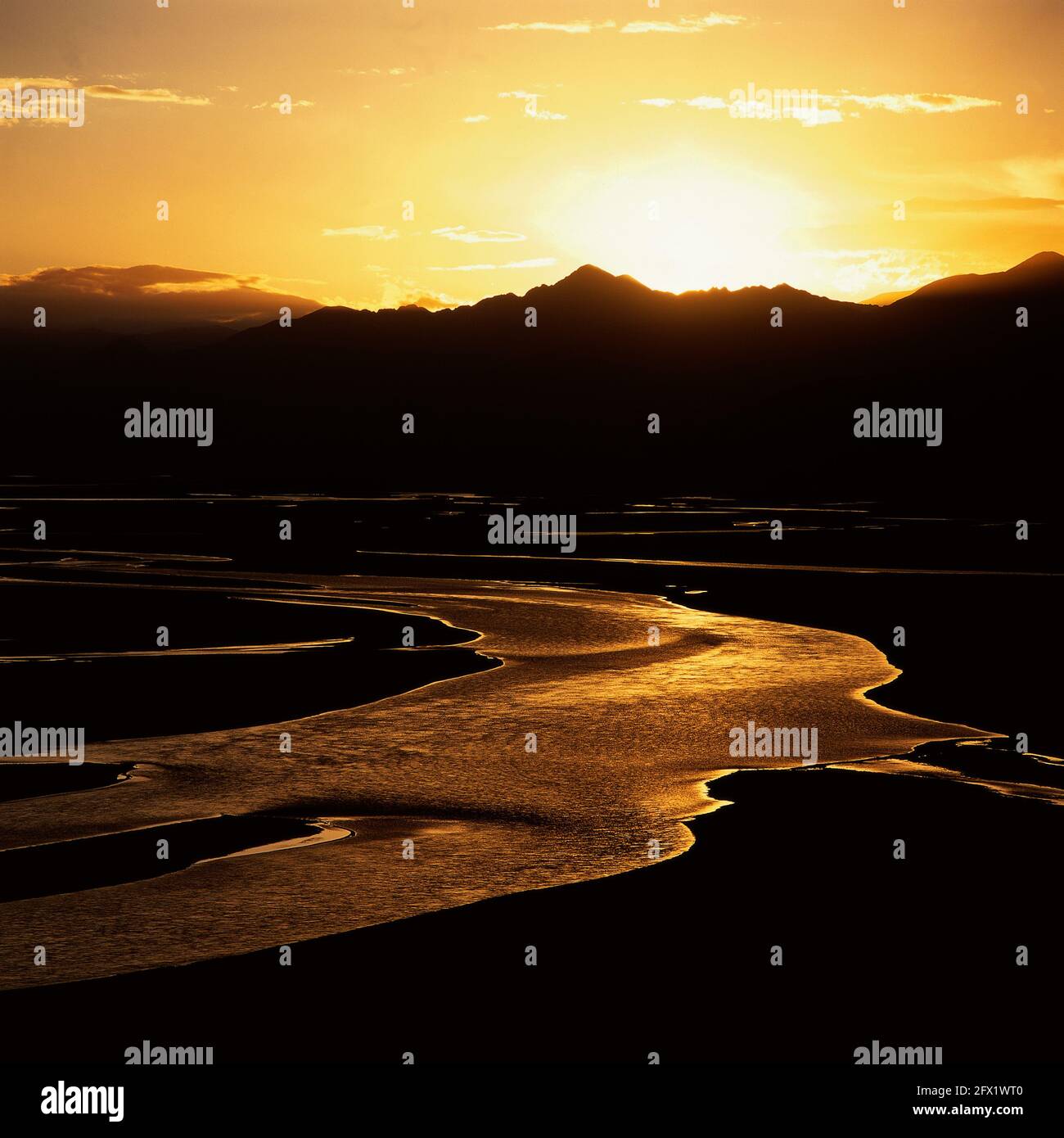High-definition background map of high mountains and flowing water ...