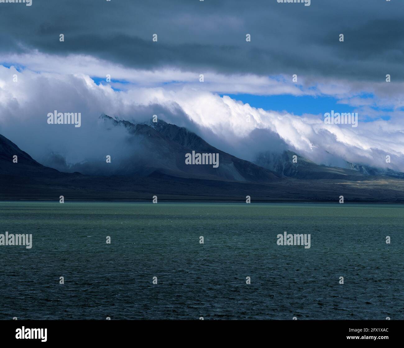 High-definition background map of high mountains and flowing water ...