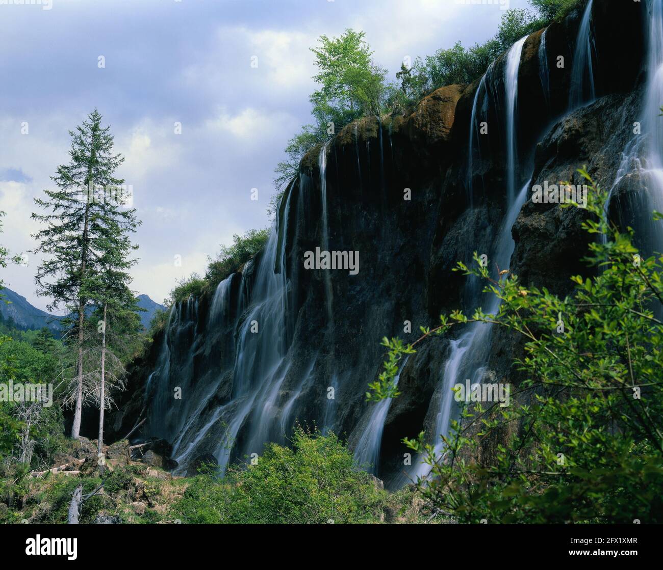 High-definition background map of high mountains and flowing water ...