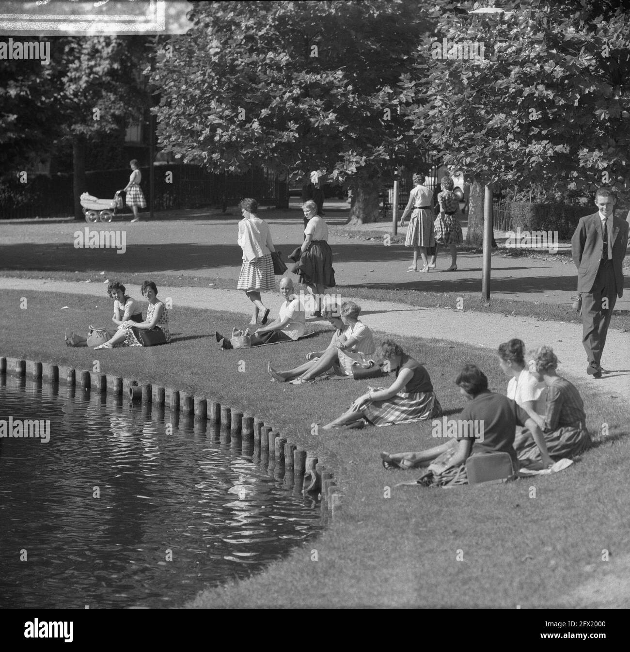 Summer sunbathers Black and White Stock Photos & Images - Alamy