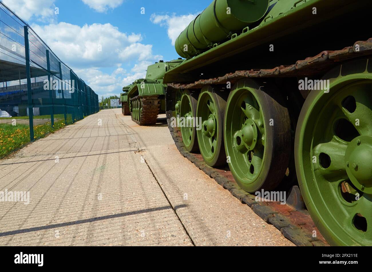 tank tracks close-up on a concrete slab Stock Photo - Alamy