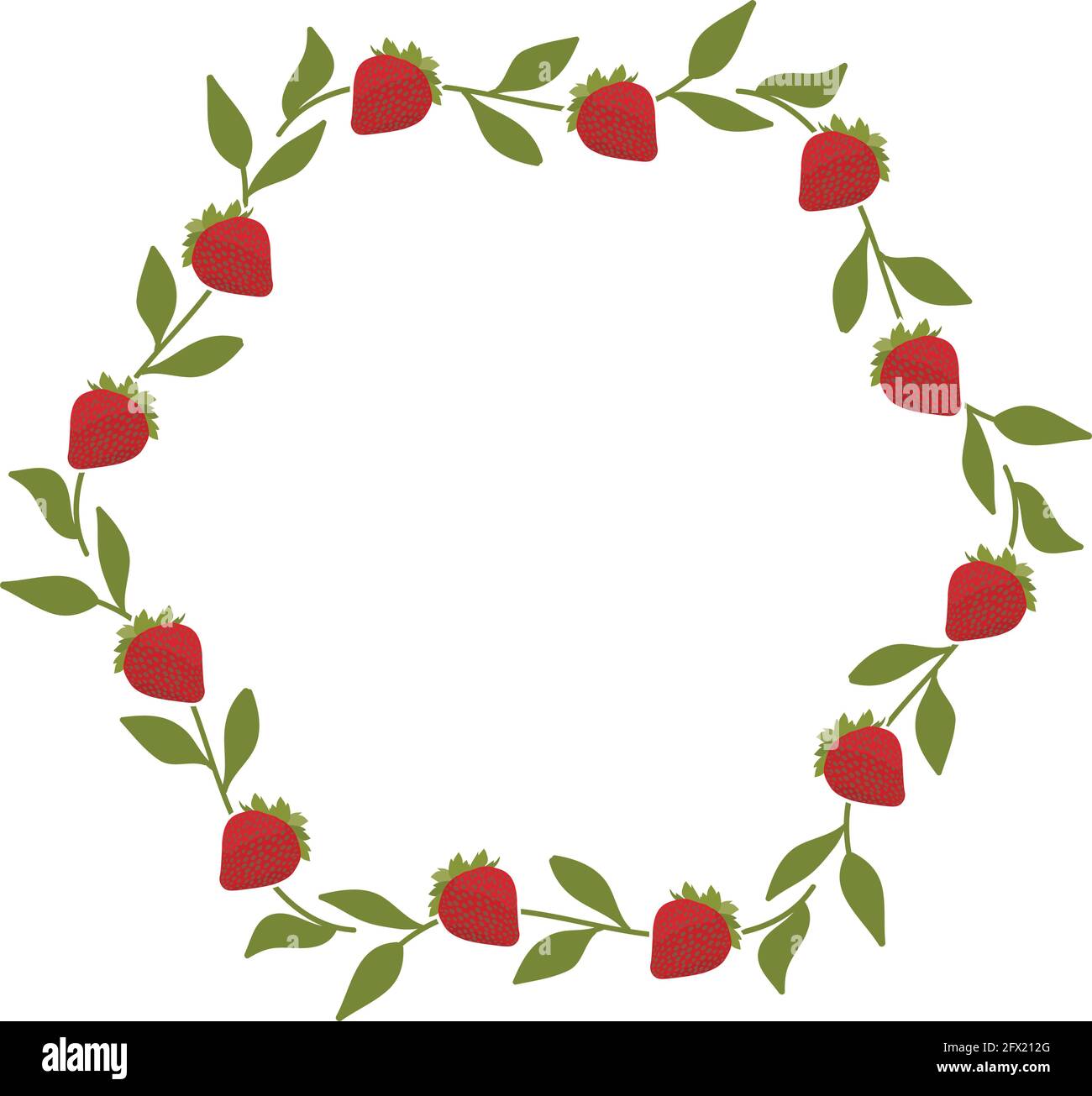 Strawberry on the plant Stock Vector Images - Alamy