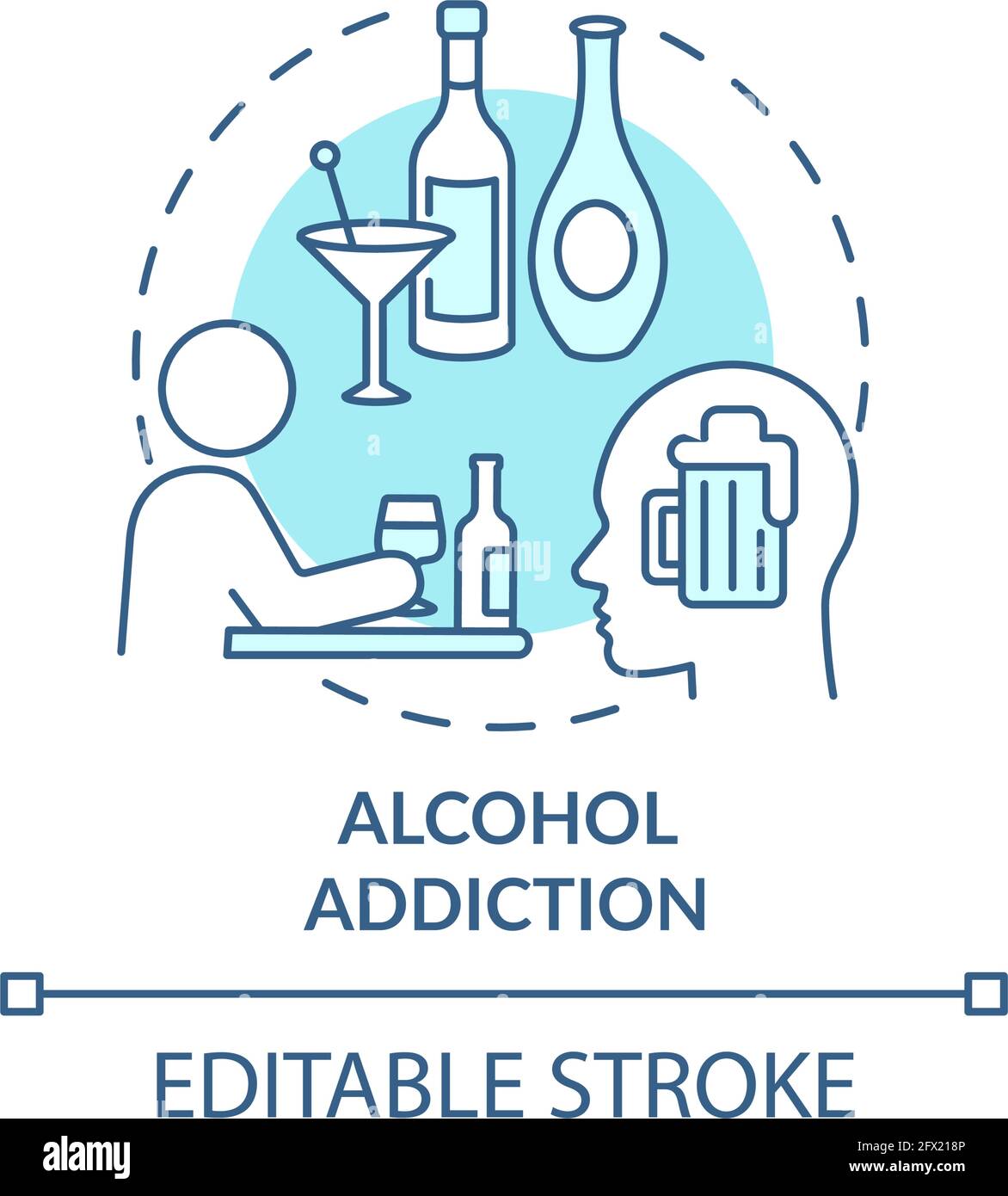 Alcohol addiction concept icon Stock Vector Image & Art - Alamy