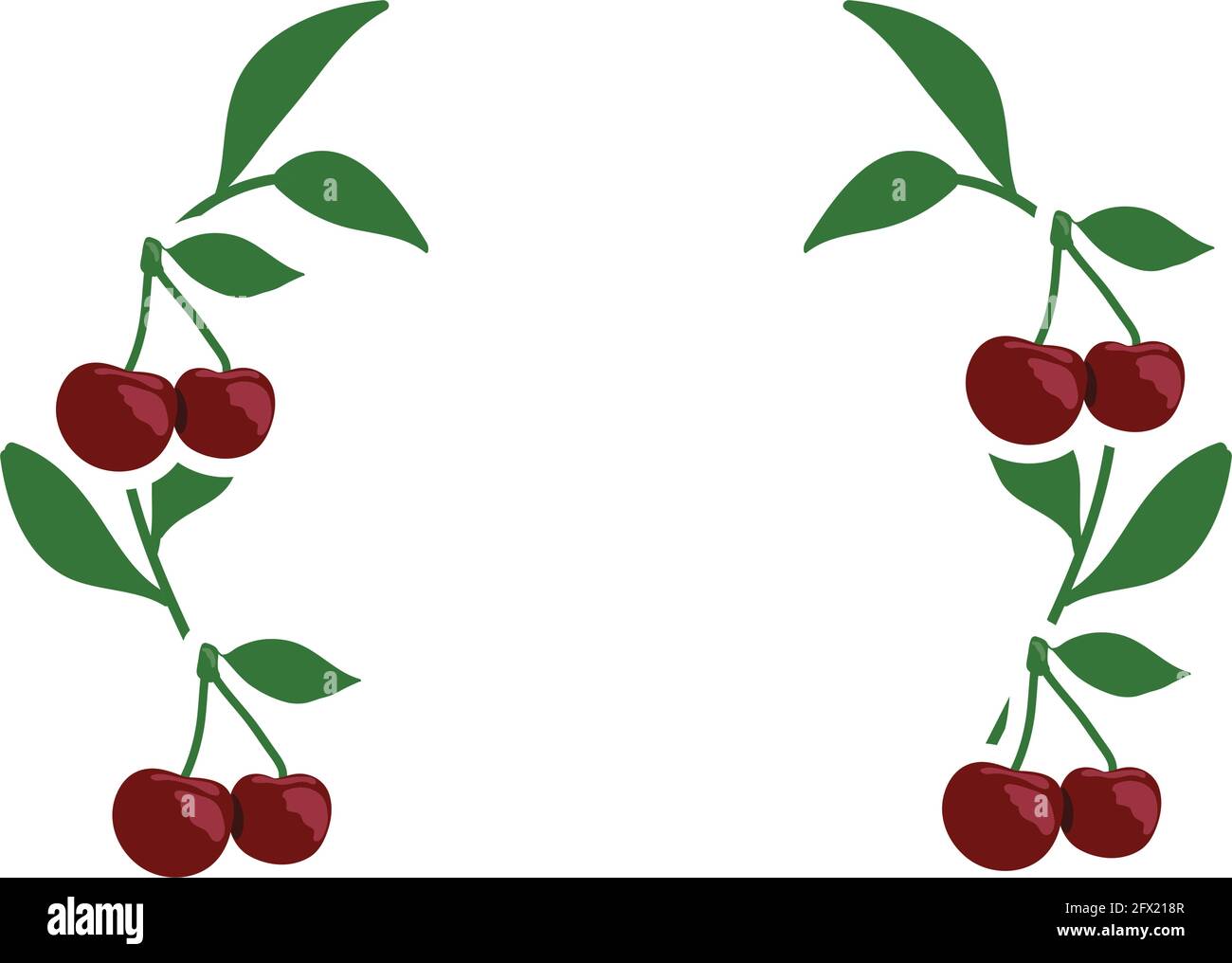cherry branch with leaves, , graphic design element Stock Vector Image ...