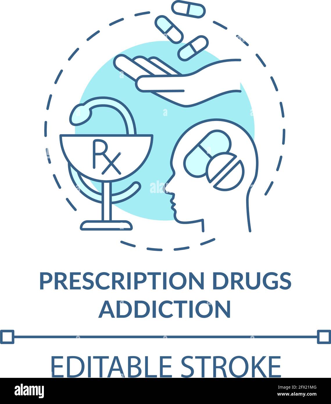Prescription drugs addiction concept icon Stock Vector Image & Art - Alamy