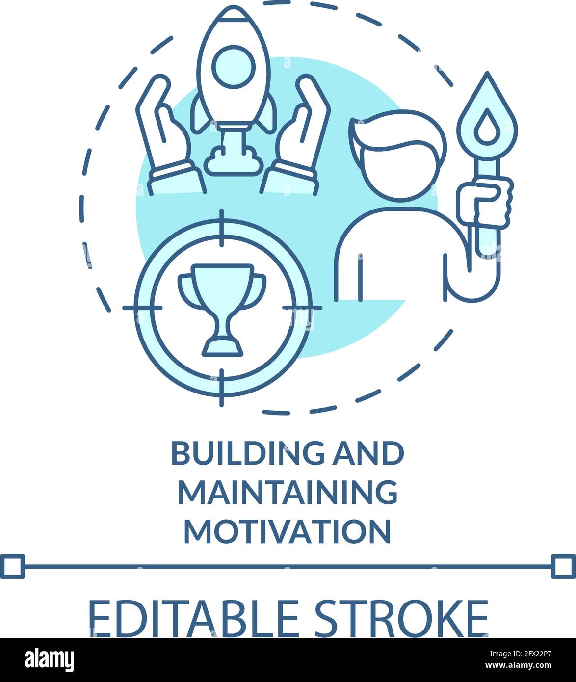 Building and maintaining motivation concept icon Stock Vector Image ...