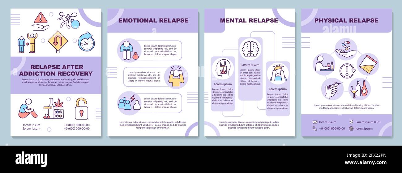 Relapse after addiction recovery brochure template Stock Vector Image ...