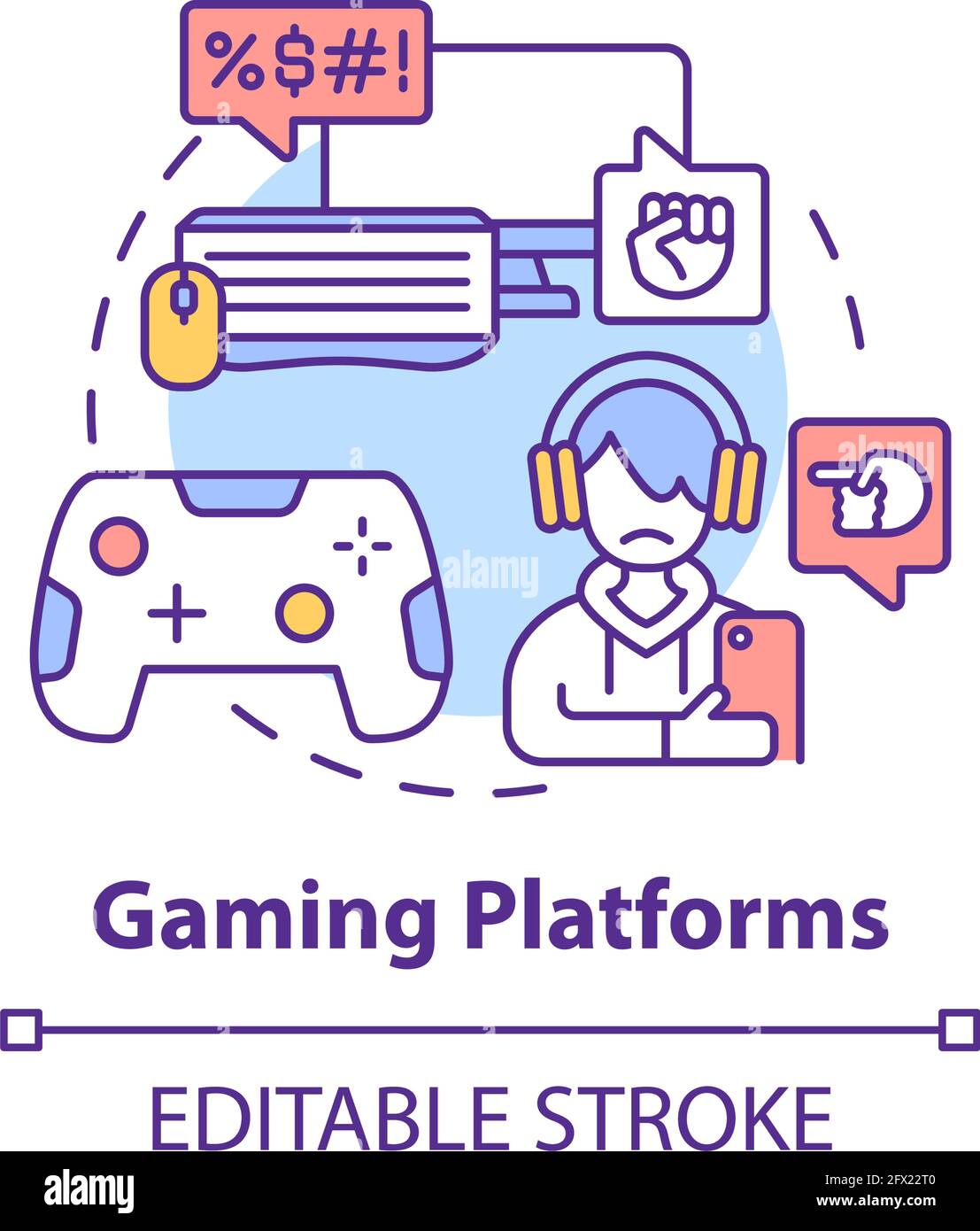 Gaming platforms concept icon Stock Vector Image & Art - Alamy
