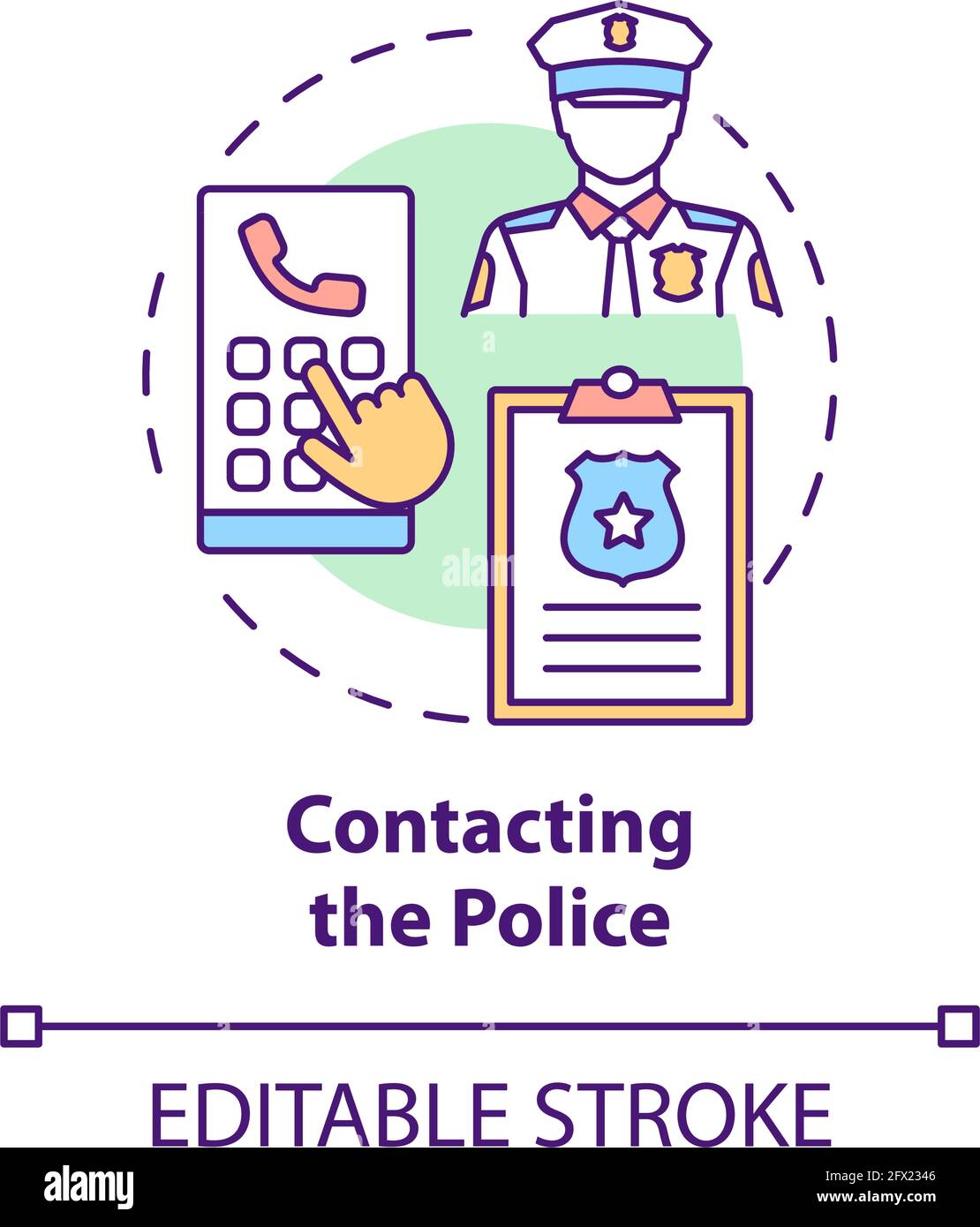 Contacting police concept icon Stock Vector Image & Art - Alamy