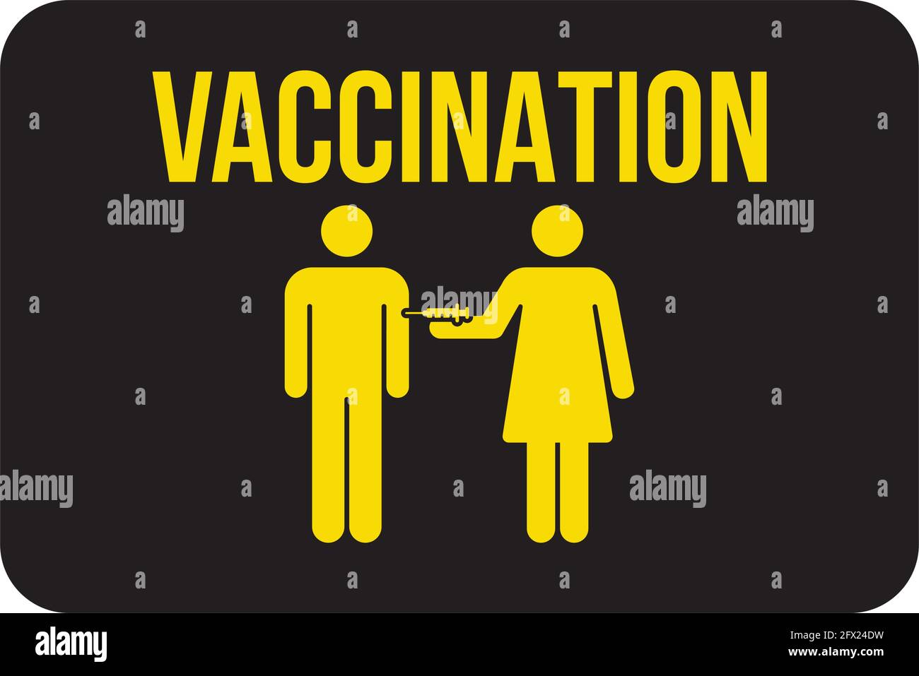 Immunization poster icon vector with vaccine injection syringe male and ...