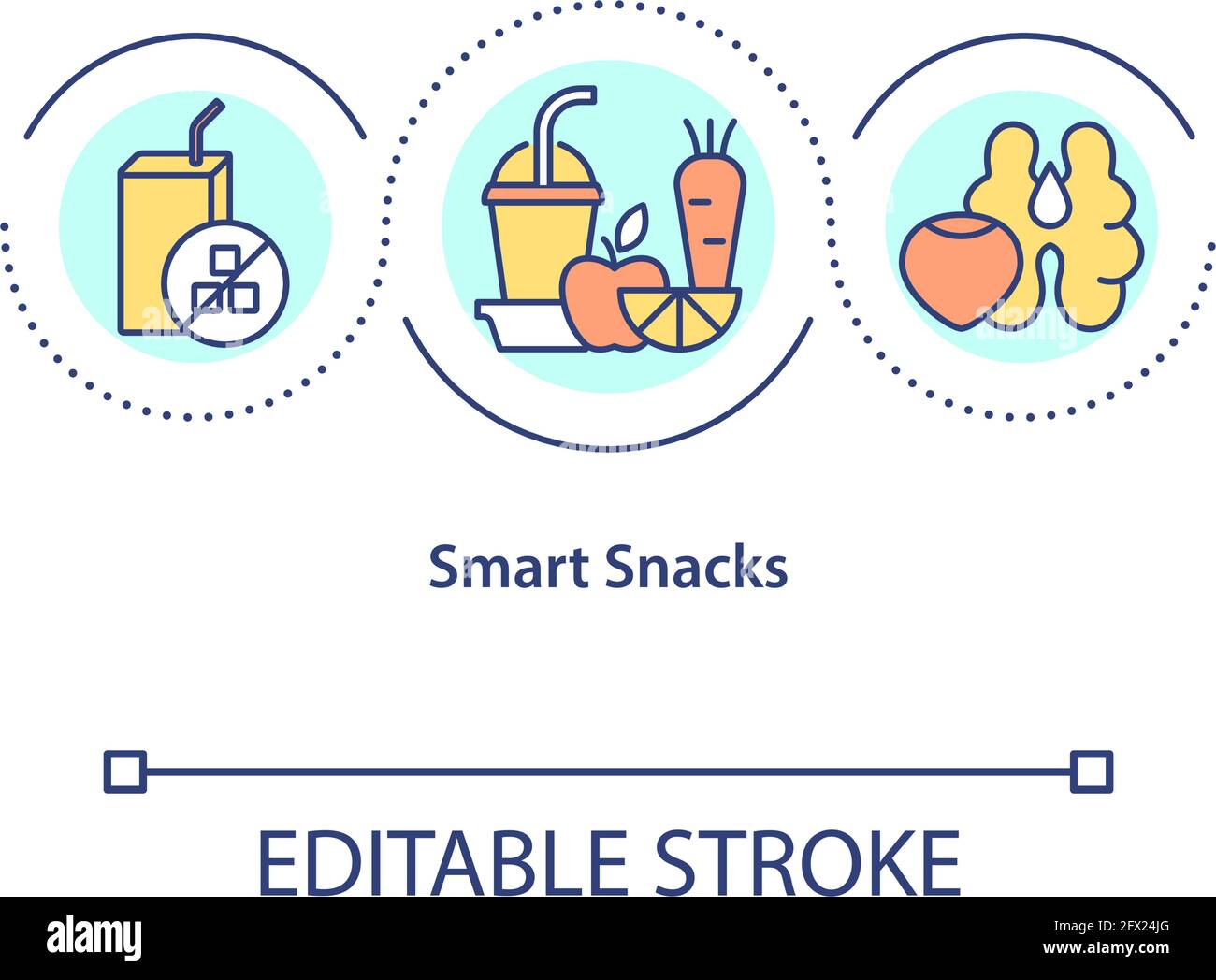 Smart snacks concept icon Stock Vector Image & Art - Alamy