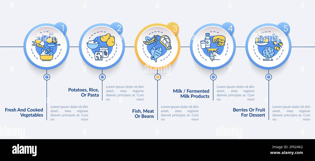 Healthy school meal components vector infographic template Stock Vector ...
