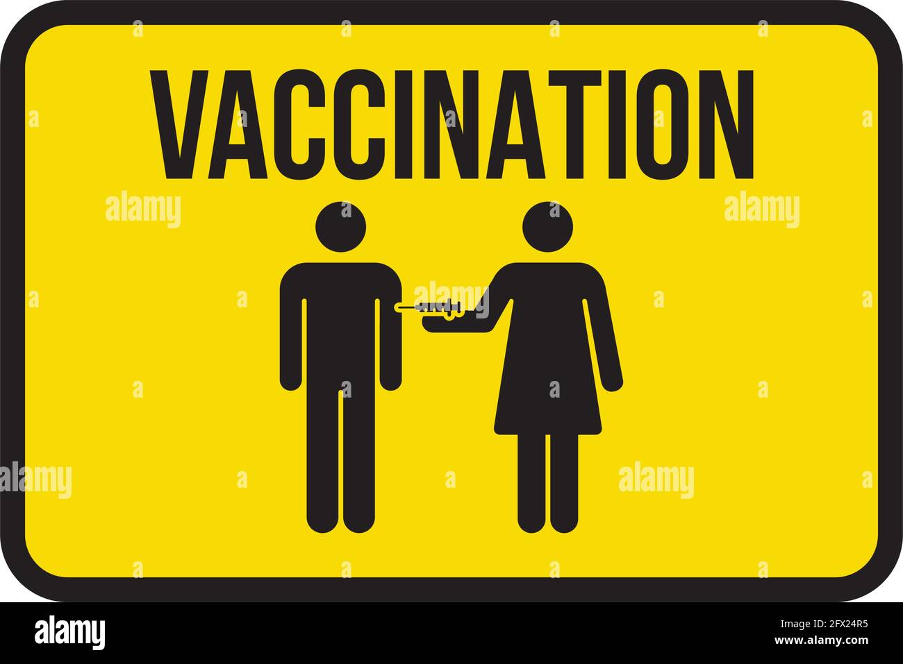 Immunization poster icon vector with vaccine injection syringe male and ...