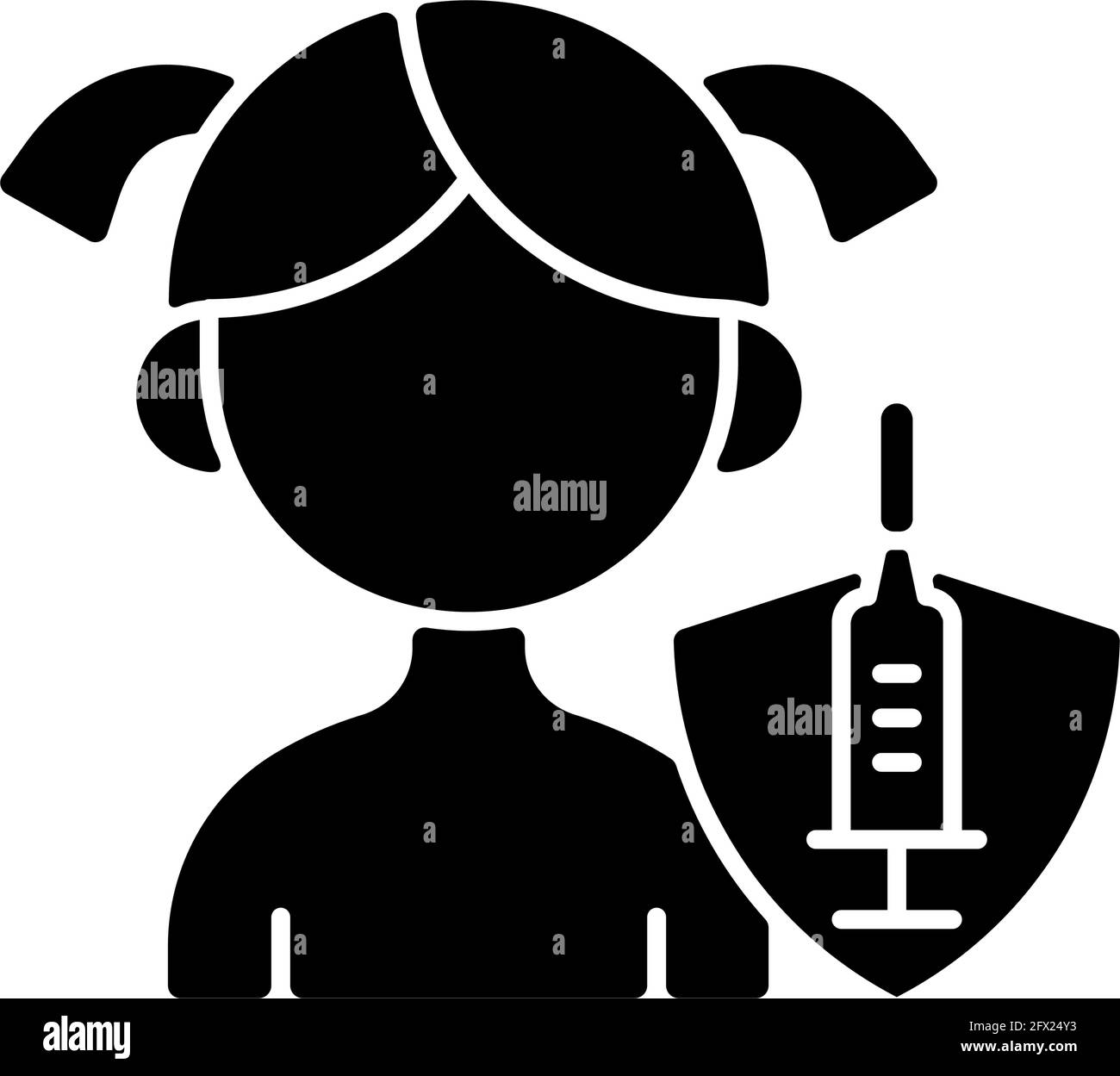 Vaccination of kids black glyph icon Stock Vector Image & Art - Alamy