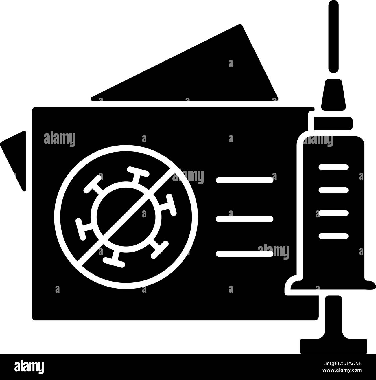 Vaccination card black glyph icon Stock Vector Image & Art - Alamy