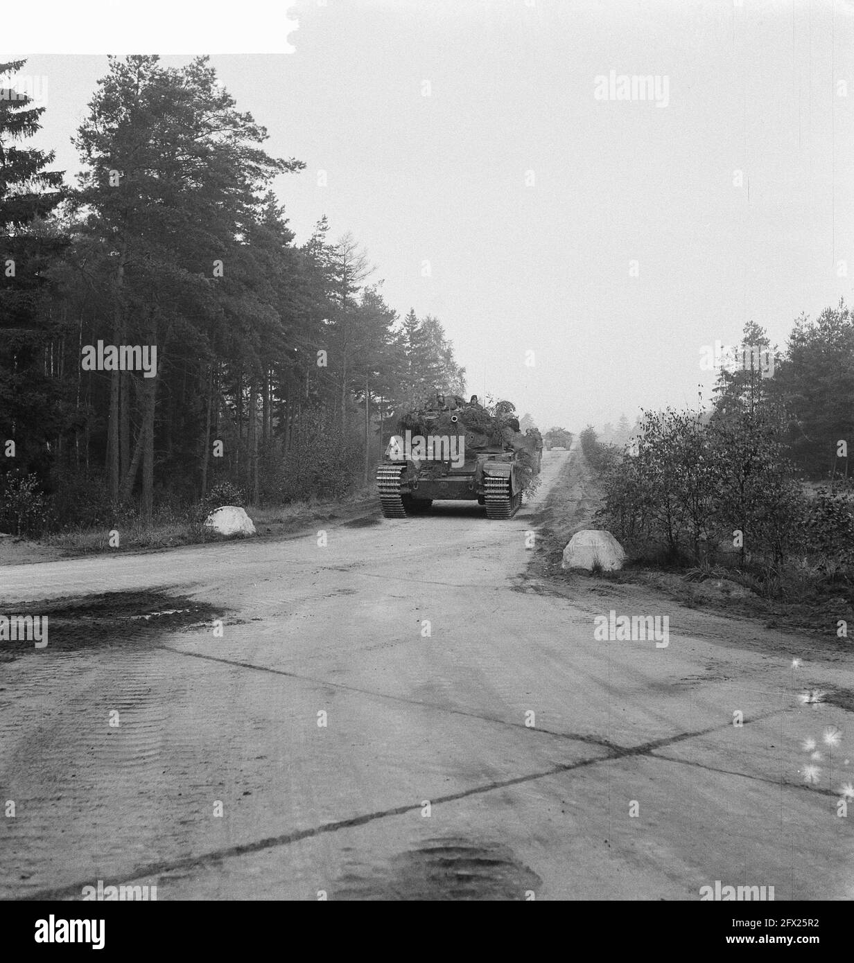 Army exercise in Germany. Centurion tanks on the march, October 12 ...