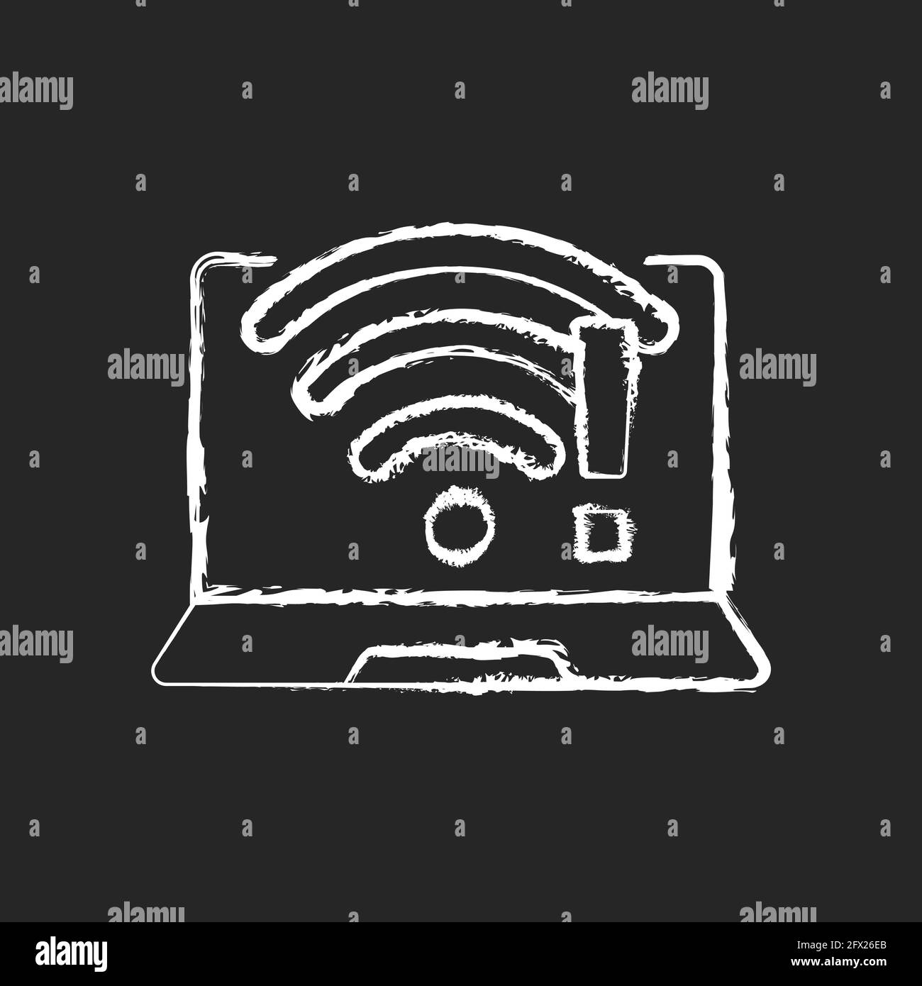 Wi fi does not work chalk white icon on black background Stock Vector ... Wi fi does not work chalk white icon on black background Stock Vector ...