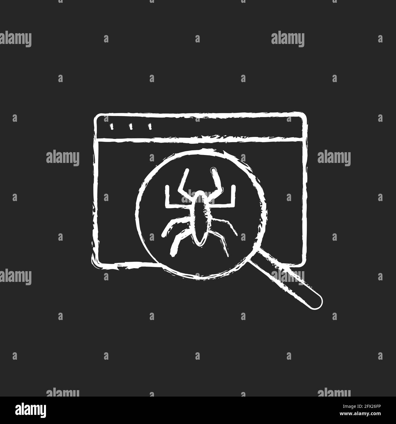 Computer viruses chalk white icon on black background Stock Vector ...