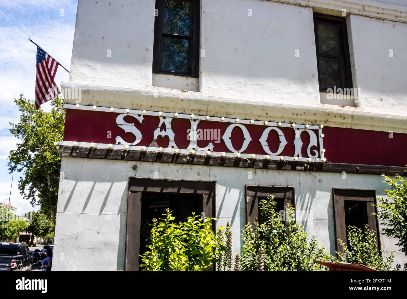 The Silver Dollar Saloon in the historic Chinatown of Marysville in ...