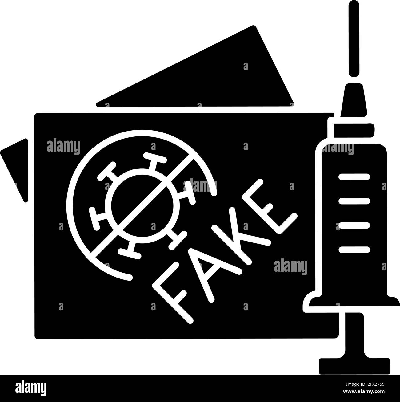 Fake vaccination card black glyph icon Stock Vector Image & Art - Alamy